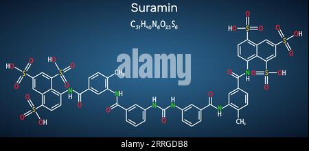 Suramin drug molecule. It is used to treat African sleeping sickness ...