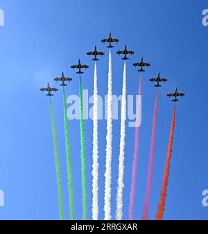 220602 -- ROME, June 2, 2022 -- Jets of the Italian Air Force s Frecce ...