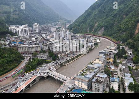 An aerial view taken Thursday, June 4, 2009, shows the buildings at ...