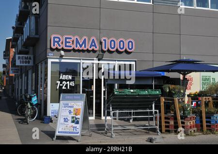 Copenhagen/Denmark/08 September 2023/.Rema 1000 grocery store in danish ...