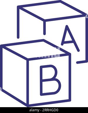 Baby Blocks toy contour vector illustration Stock Vector Image & Art ...