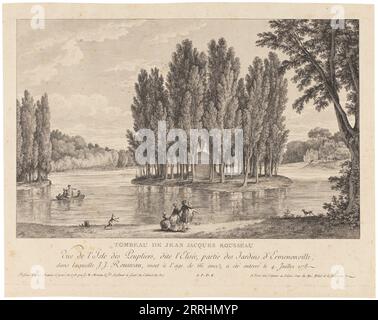 Tomb of Jean Jacques Rousseau, Park of Ermenonville, 1778 Stock Photo ...
