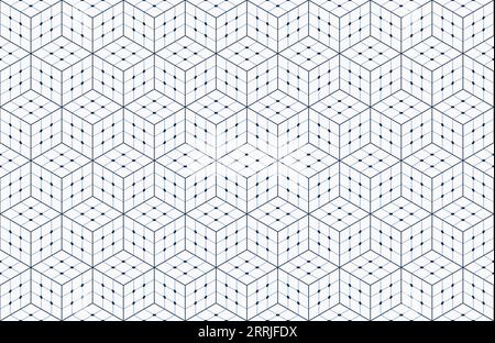 Vector Seamless Isometric Hexagonal Cube Structure Vintage Pattern ...