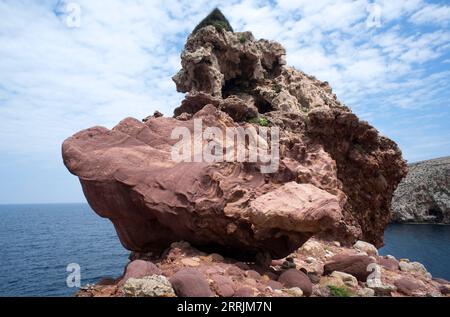 Miocene conglomerate with sandstone and limestone pebbles (left) and ...