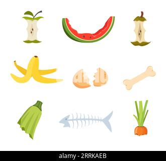 Watermelon rind. Organic waste. Trash sorting, recycling Vector ...