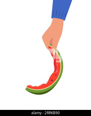 Watermelon rind. Organic waste. Trash sorting, recycling Vector ...