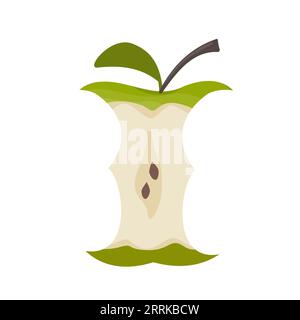 Sorting food waste. Ripe apple core. Leftovers and scraps of food. Flat ...