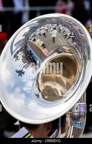 220831 -- KUALA LUMPUR, Aug. 31, 2022 -- People watch the parade during ...