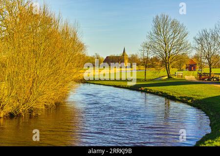 Village church of Jade an der Jade, name giver of the Jadebusen, main ...