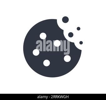 Browser Cookie Icon logo sign vector outline in black and white color ...