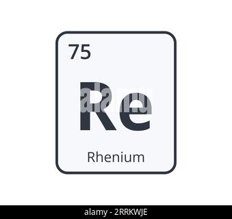Rhenium symbol. Element number 75 of the Periodic Table of the Elements ...