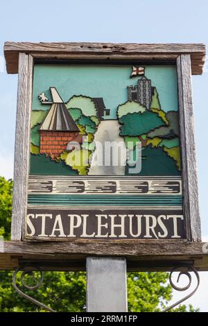England, Kent, Staplehurst Village Sign Stock Photo - Alamy