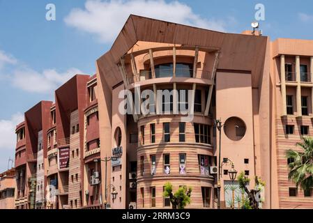Modern residential building in the Nouvelle Ville of Marrakech, Morocco ...