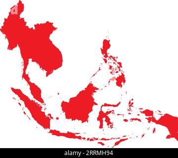 RED CMYK color map of ASIA Stock Vector Image & Art - Alamy