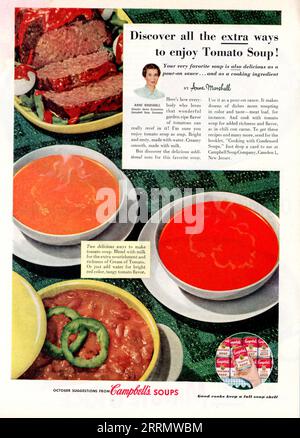 Vintage "Campbell's Tomato Soup" advertising poster, Poster shows can ...