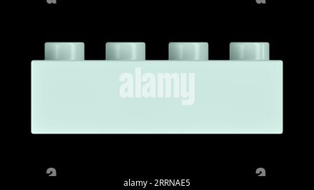 Opal Blue Plastic Lego Block Isolated on a Black Background. Children ...