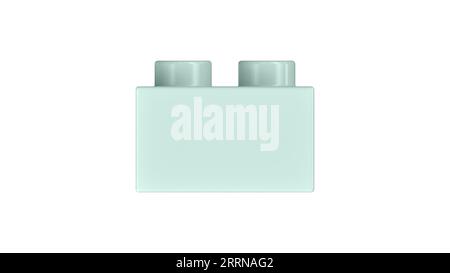 Opal Blue Plastic Lego Block Isolated on a Black Background. Children ...