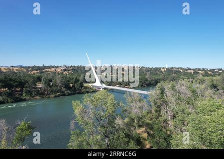 Aerial photo of Sundial bridge in Redding california Stock Photo - Alamy