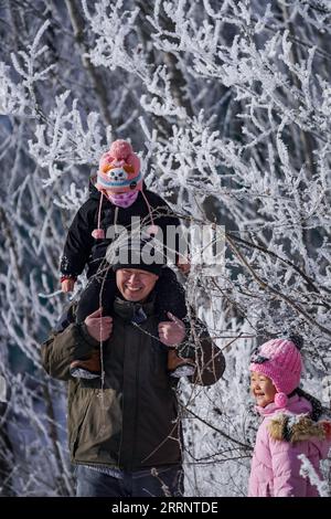 Rime scenery by the Songhua River in Jilin City, northeast China's ...