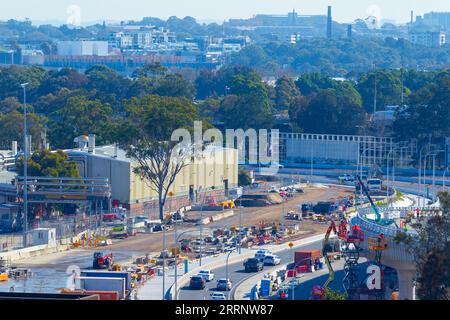 'Sydney Gateway' construction including the flyover roadbridge on ...