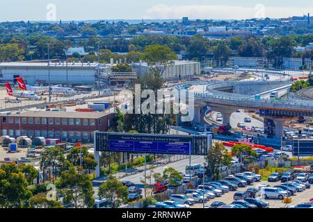 'Sydney Gateway' construction including the flyover roadbridge on ...