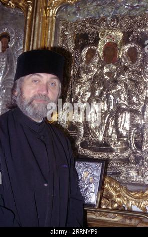 Bucharest, Romania, 2001. Portrait of Father Ion Popescu from the Icon ...
