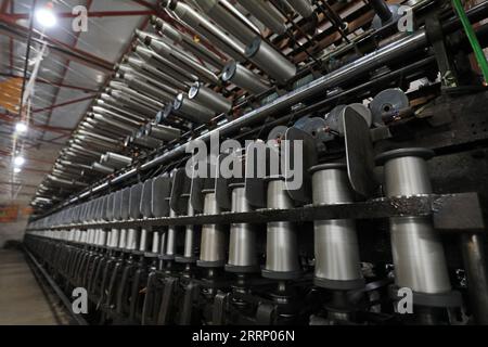 The fishing net production line is in a net farm Stock Photo - Alamy