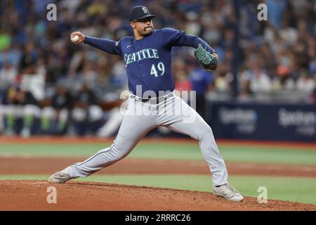 Seattle Mariners pitcher Isaiah Campbell throws Wednesday, July 8, 2020 ...