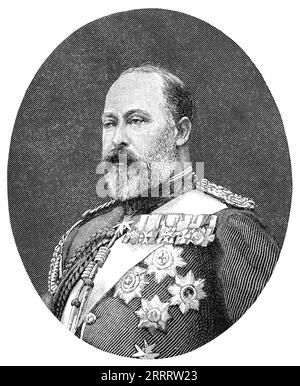 King Edward VII, portrait etching by Franz Raubicheck, 1901 Stock Photo ...