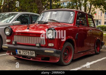 Red Trabant 601 on the parking lot in the city Stock Photo - Alamy