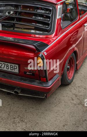 Red Trabant 601 on the parking lot in the city Stock Photo - Alamy