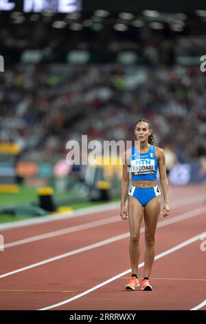 Dalia Kaddari participating in the 4X100 meters relay at the World ...