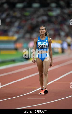Dalia Kaddari participating in the 4X100 meters relay at the World ...