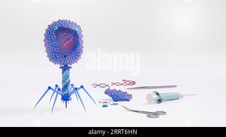 Phage therapy, conceptual illustration Stock Photo - Alamy