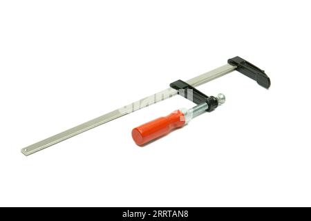Metal screw clamp isolated on white background Stock Photo - Alamy