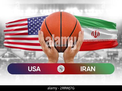 Iran vs USA national basketball teams basket ball match competition cup ...