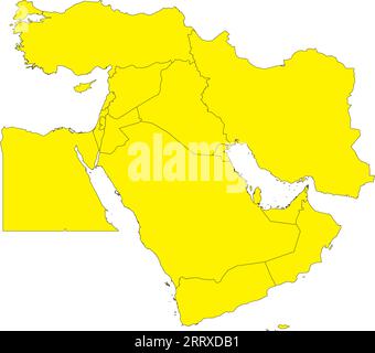 YELLOW CMYK color map of MIDDLE EAST Stock Vector Image & Art - Alamy