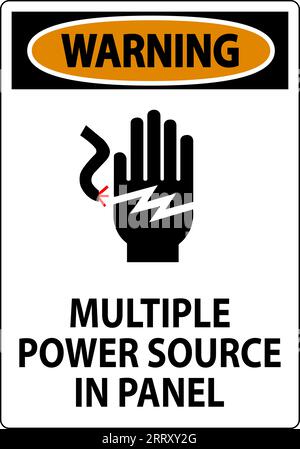 Warning Sign Multiple Power Source In Panel Stock Vector Image & Art ...