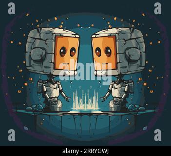 Two robots with happy face Stock Vector Image & Art - Alamy