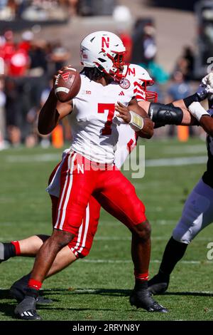 Nebraska quarterback Jeff Sims (7) in the second half of an NCAA ...
