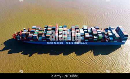 SHANGHAI, CHINA - SEPTEMBER 9, 2023 - A super-large container ship ...