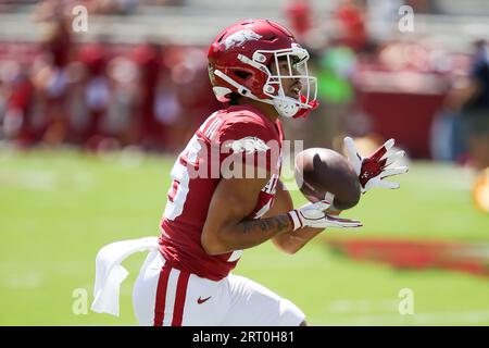 September 9, 2023: Razorback return man Isaiah Sategna #16 comes up ...