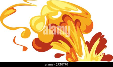 Destructive shattering, isolated explosion effect. Eruption of magma ...