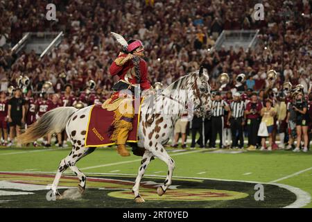 SEP 09, 2021: Per Florida State tradition, Osceola, a Seminole warrior ...