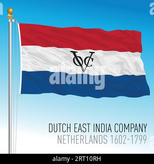 Dutch West India Company waving historical flag, Netherlands, 1621-1792 ...