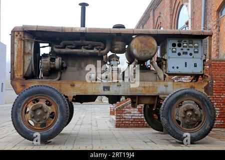 oxidation rust portable generator, closeup of photo Stock Photo - Alamy