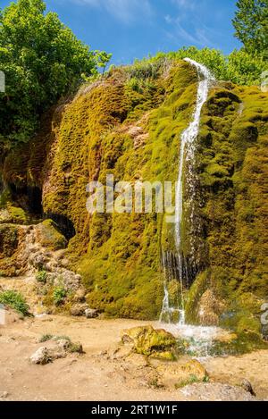 Carbonate sintered rock terraces of the Three Mills Waterfall Stock ...