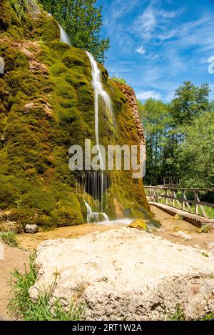 Carbonate sintered rock terraces of the Three Mills Waterfall Stock ...
