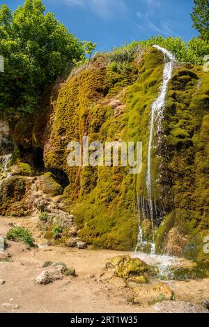 Carbonate sintered rock terraces of the Three Mills Waterfall Stock ...