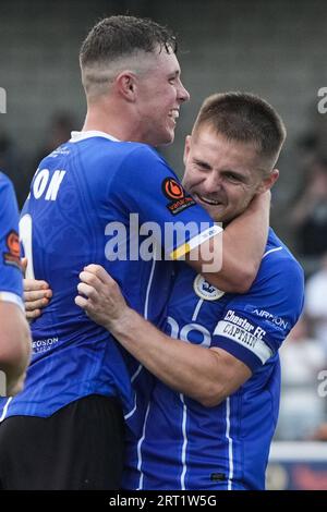 Chester's Charlie Caton celebrates after scoring their second goal ...